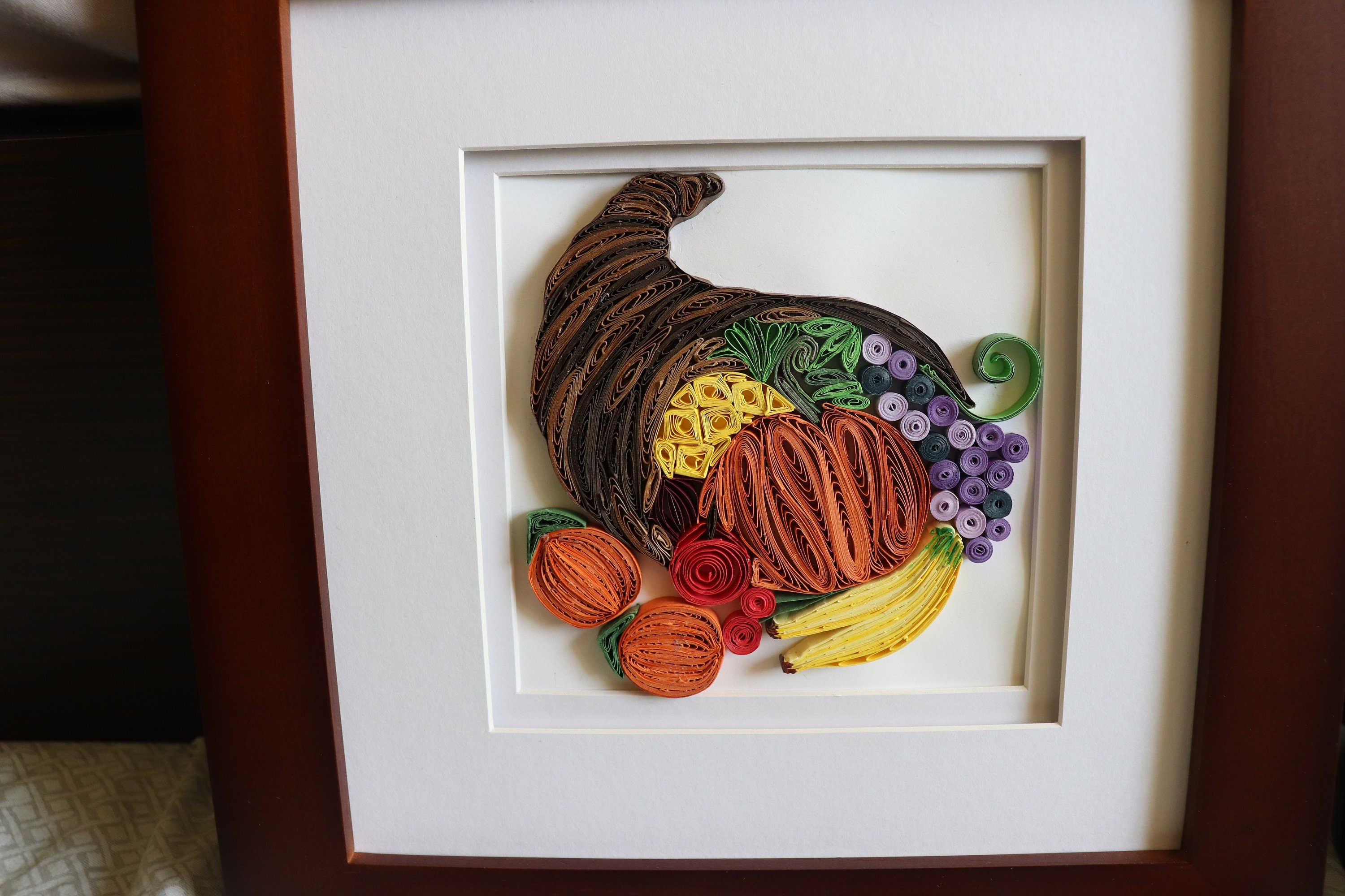 Quilled Paper Art Set of 2 Fall Wall Decor Autumn/ Thanksgiving ...
