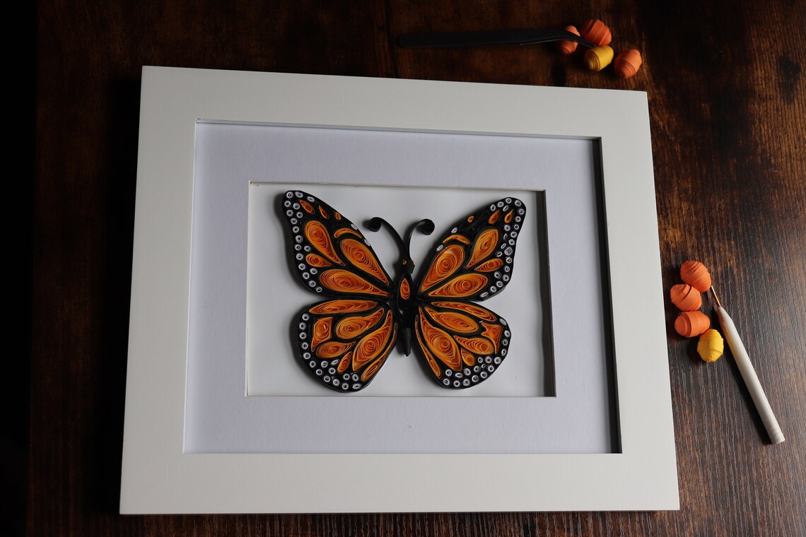 Quilled Paper Art Monarch Butterfly Gift Anniversary Birthday Handmade ...