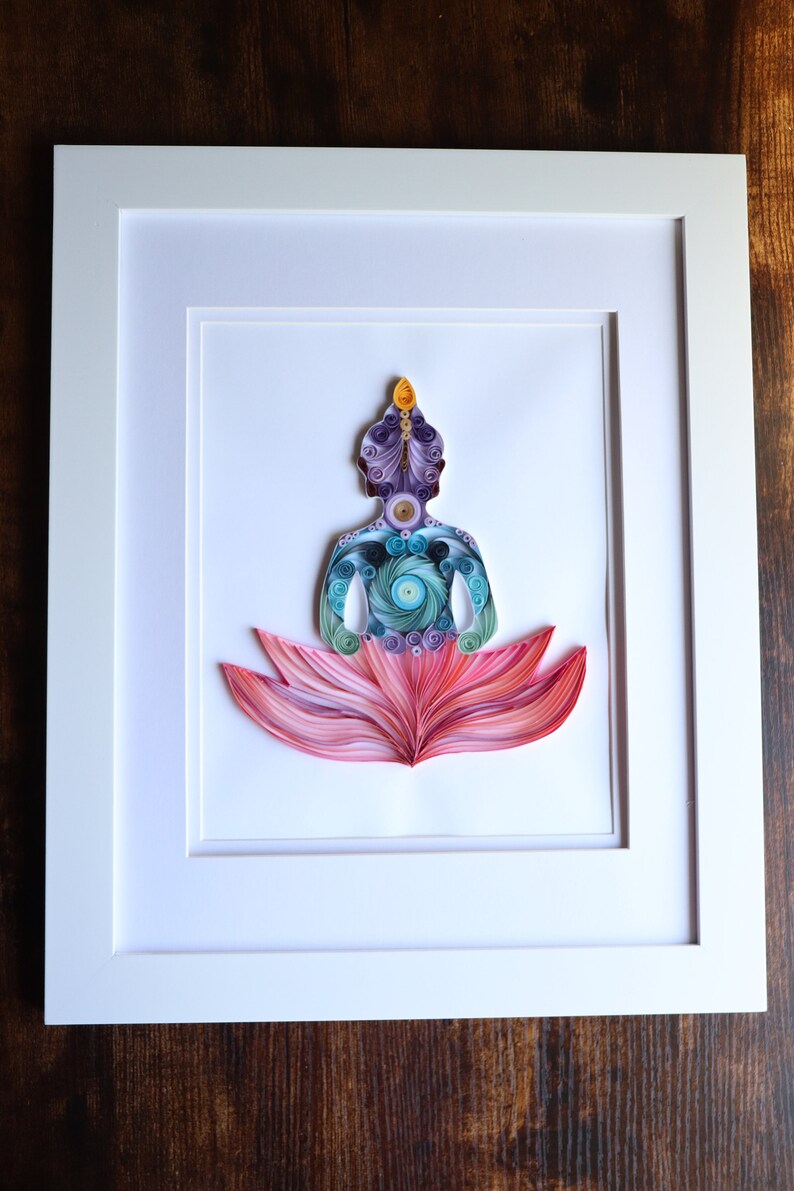 Quilled Paper Art - Buddha on Lotus Quilling - Anniversary/ Birthday ...