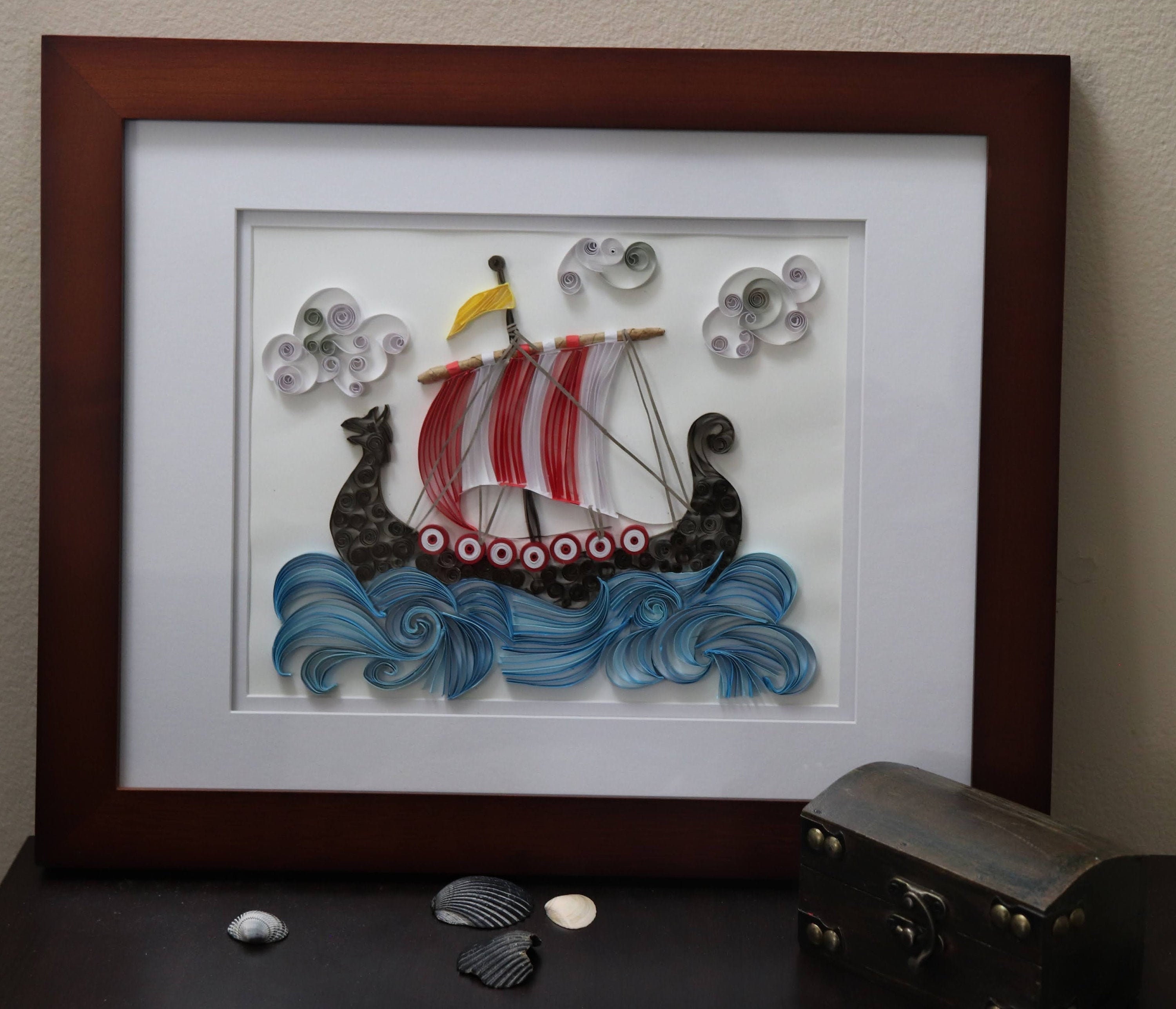 Quilled Paper Art Wall Decor Viking Ship Kids Room - Etsy