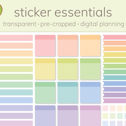Digital Stickers ESSENTIALS EDITION Transparent - Etsy