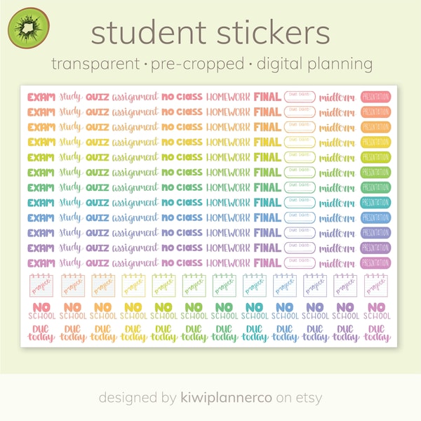 Student Planner Stickers - Etsy