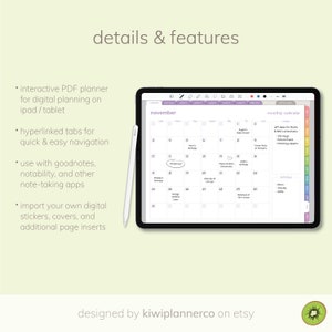Digital Planner | Undated, Hyperlinked, Colorful, Horizontal Layout ...