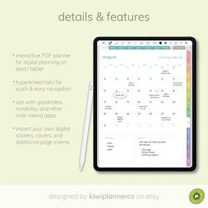 Digital Planner | Undated, Hyperlinked, Colorful, Vertical Layout ...