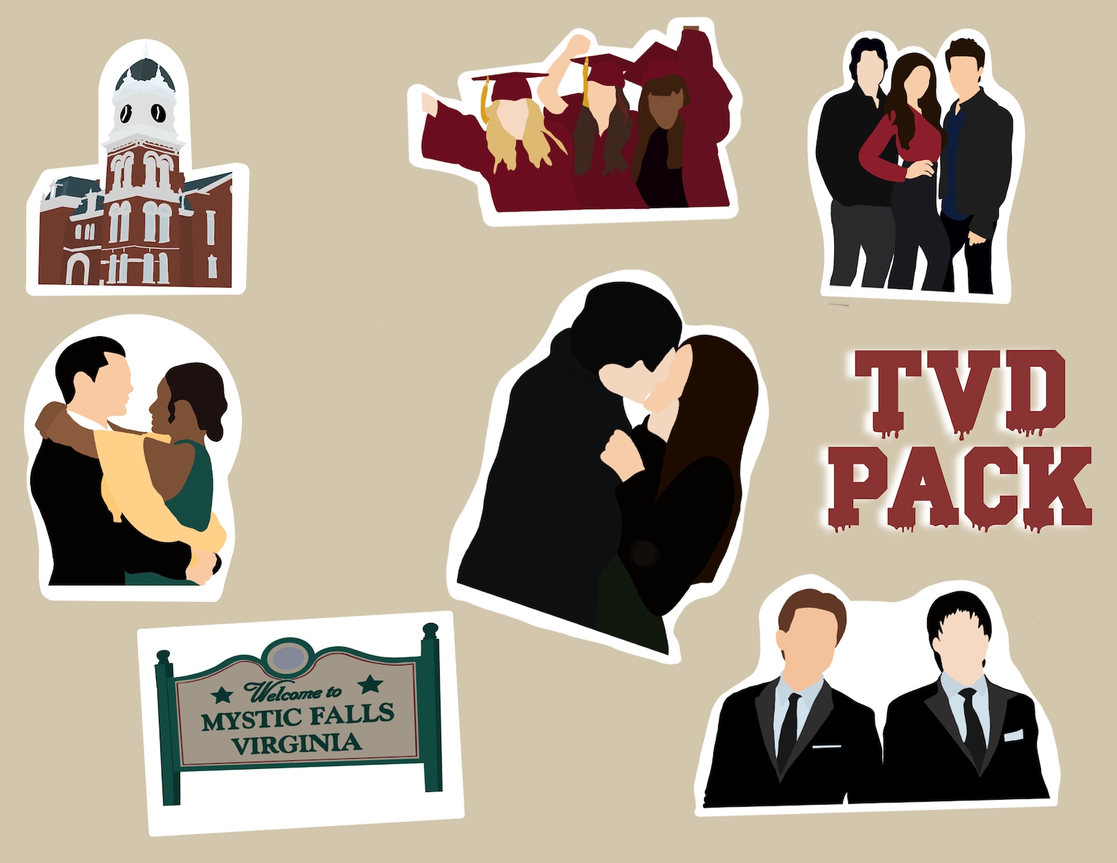 The Vampire Diaries sticker pack | Etsy