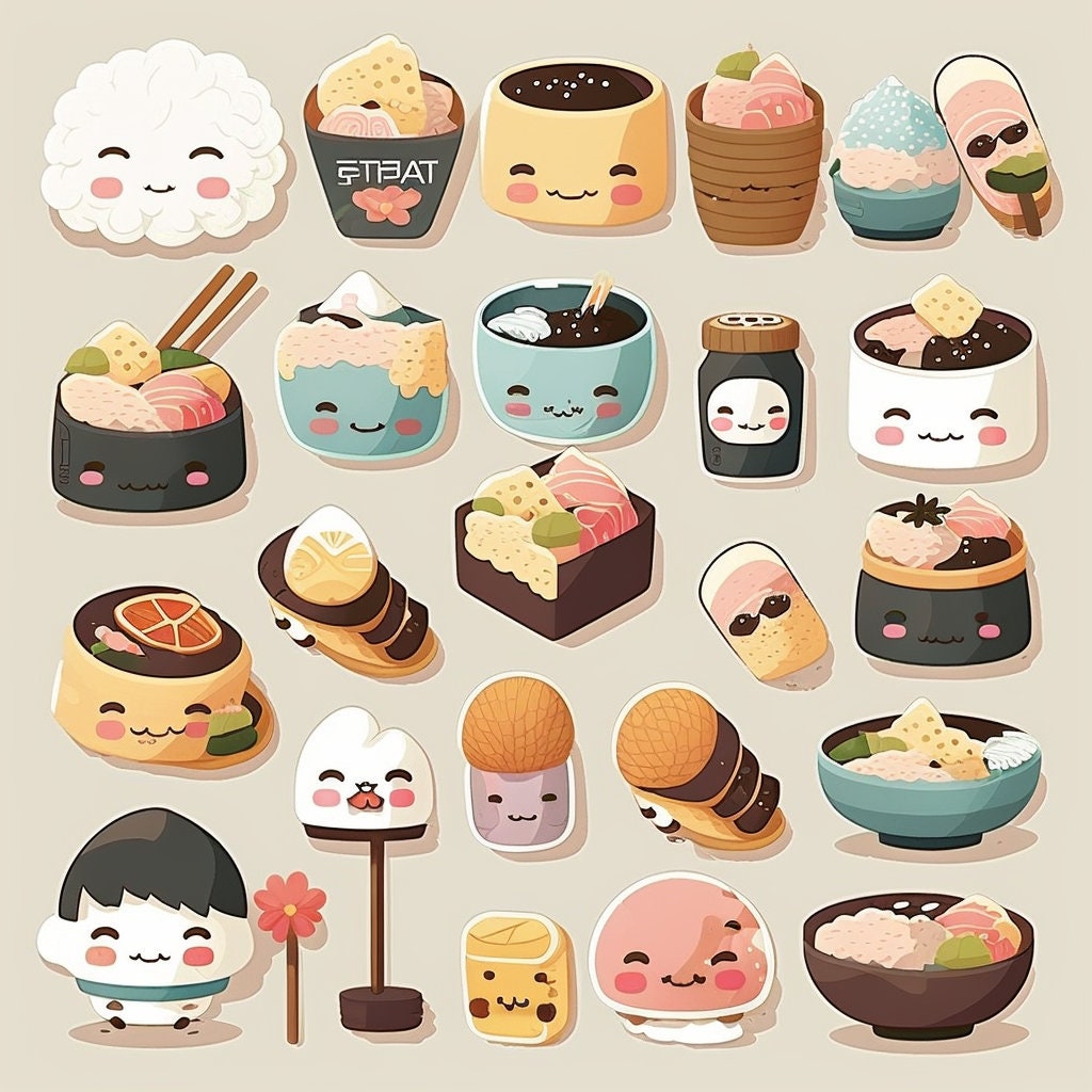 Cute Japanese Food Clipart - Etsy