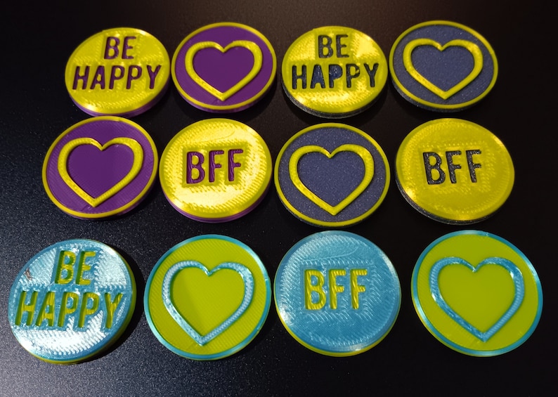 Be Happy and Best Friend 3D Printed Coins - Etsy