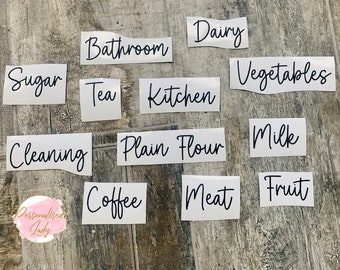 Personalised Sticker Labels Custom Vinyl Decal Words Choose | Etsy UK