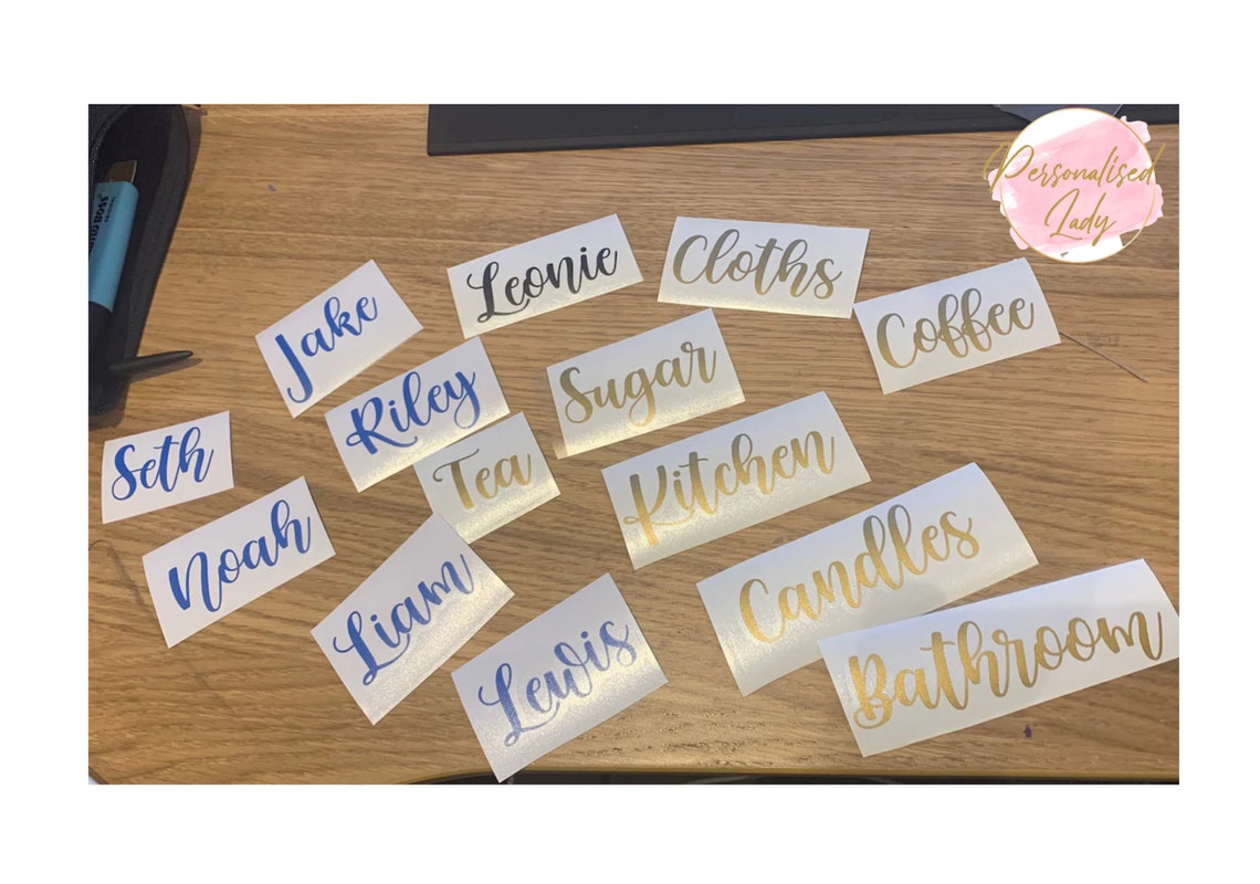Personalised Sticker Labels Custom Vinyl Decal Words Choose - Etsy UK