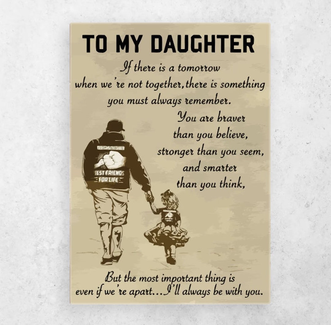 To My Daughter Prints Canvas, Dad and Daughter Poster Canvas, Gift for ...