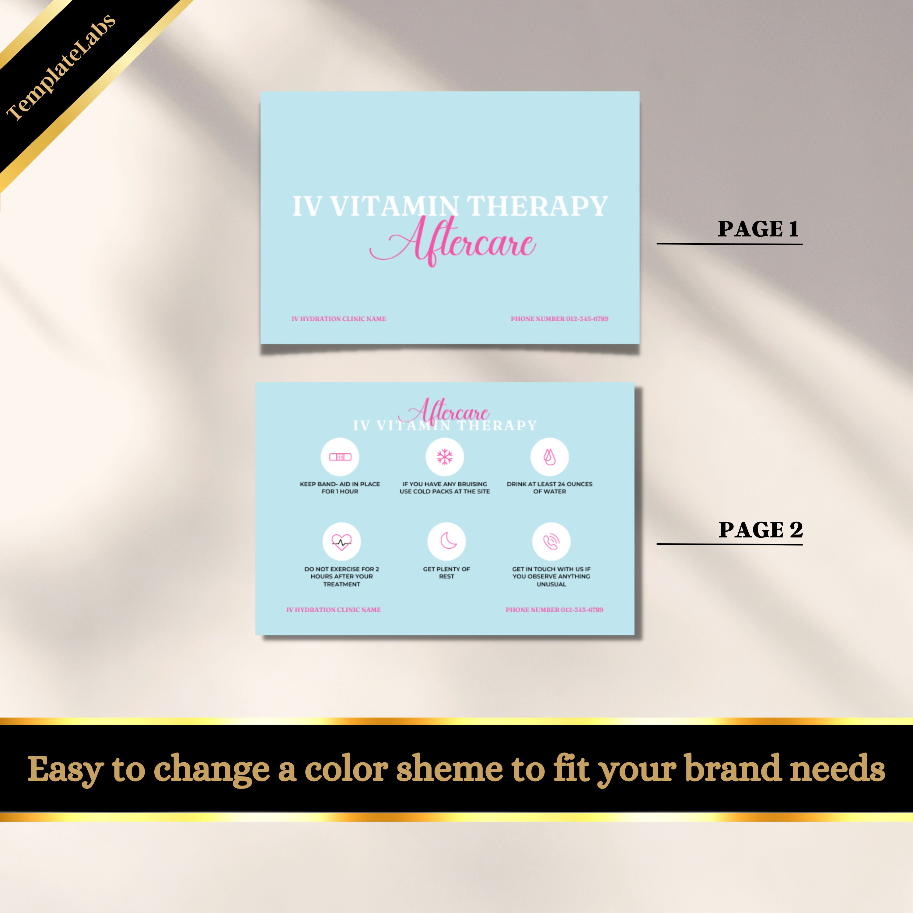 IV Hydration Template, IV Discharge Instruction, Printable Aftercare ...