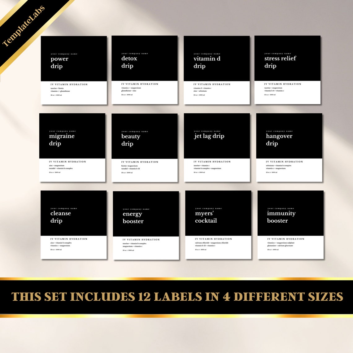 IV Bag Label IV Hydration Printable Printable Label DIY - Etsy