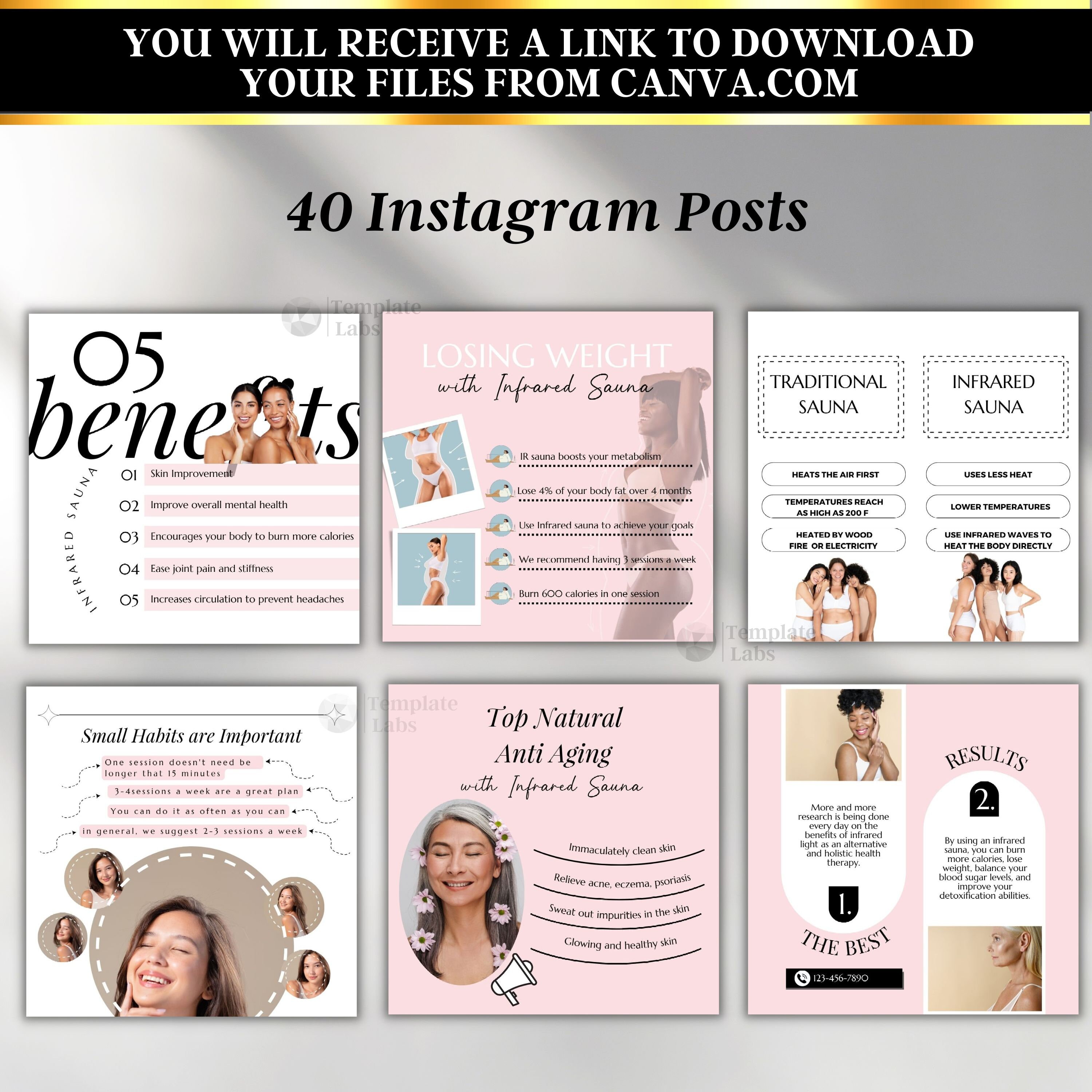 Infrared Sauna Instagram Post Template Canva Medspa Flyer - Etsy Australia