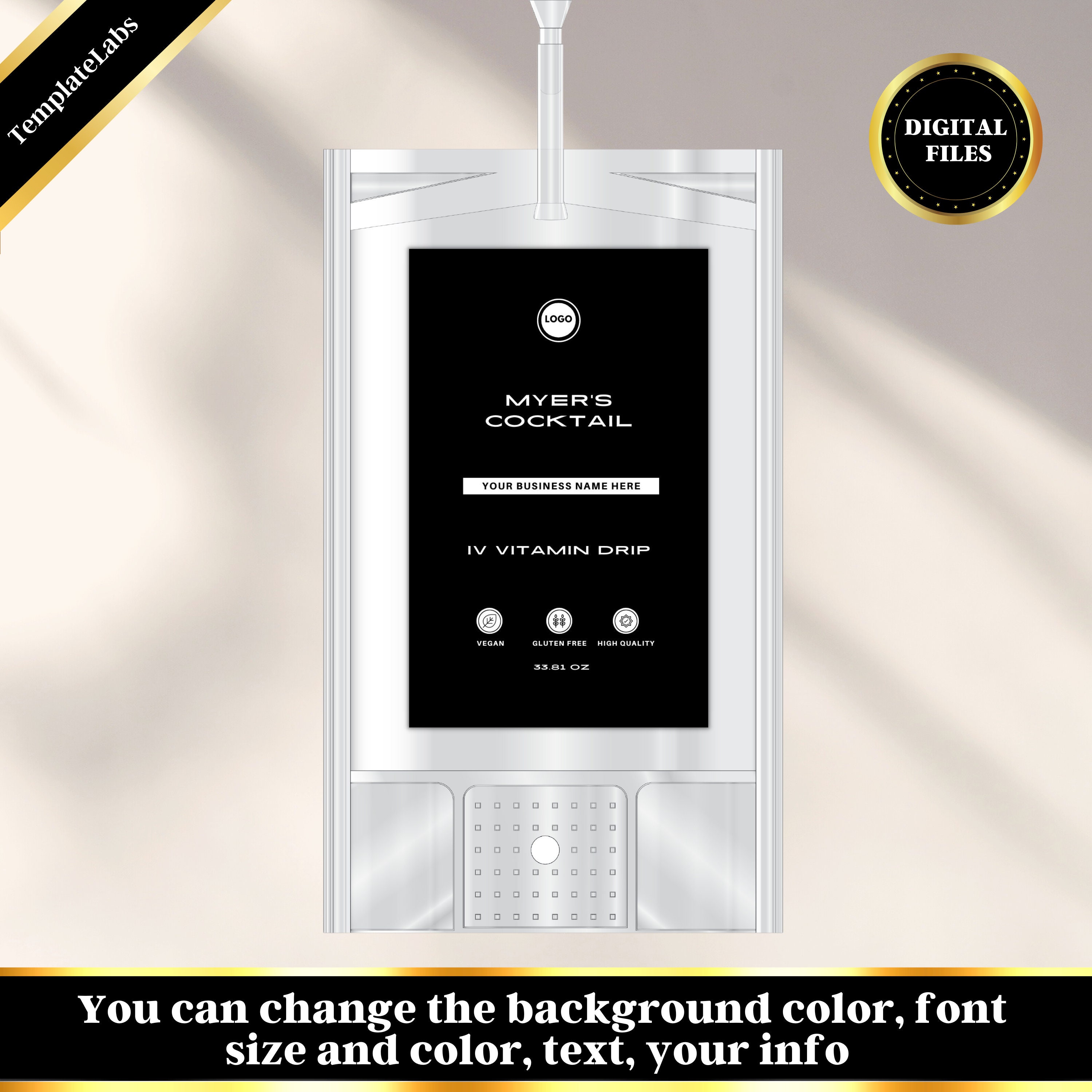 IV Bag Label IV Label IV Hydration Labels Printable Label - Etsy