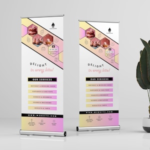 Retractable Banner Bakery, Bakery Banner, Bakery Template, Roll up ...