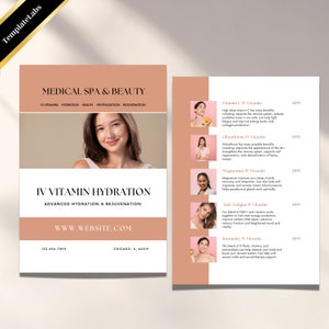 IV Hydration Template, Iv Hydration Flyer, IV Hydrate, Iv Therapy Menu ...