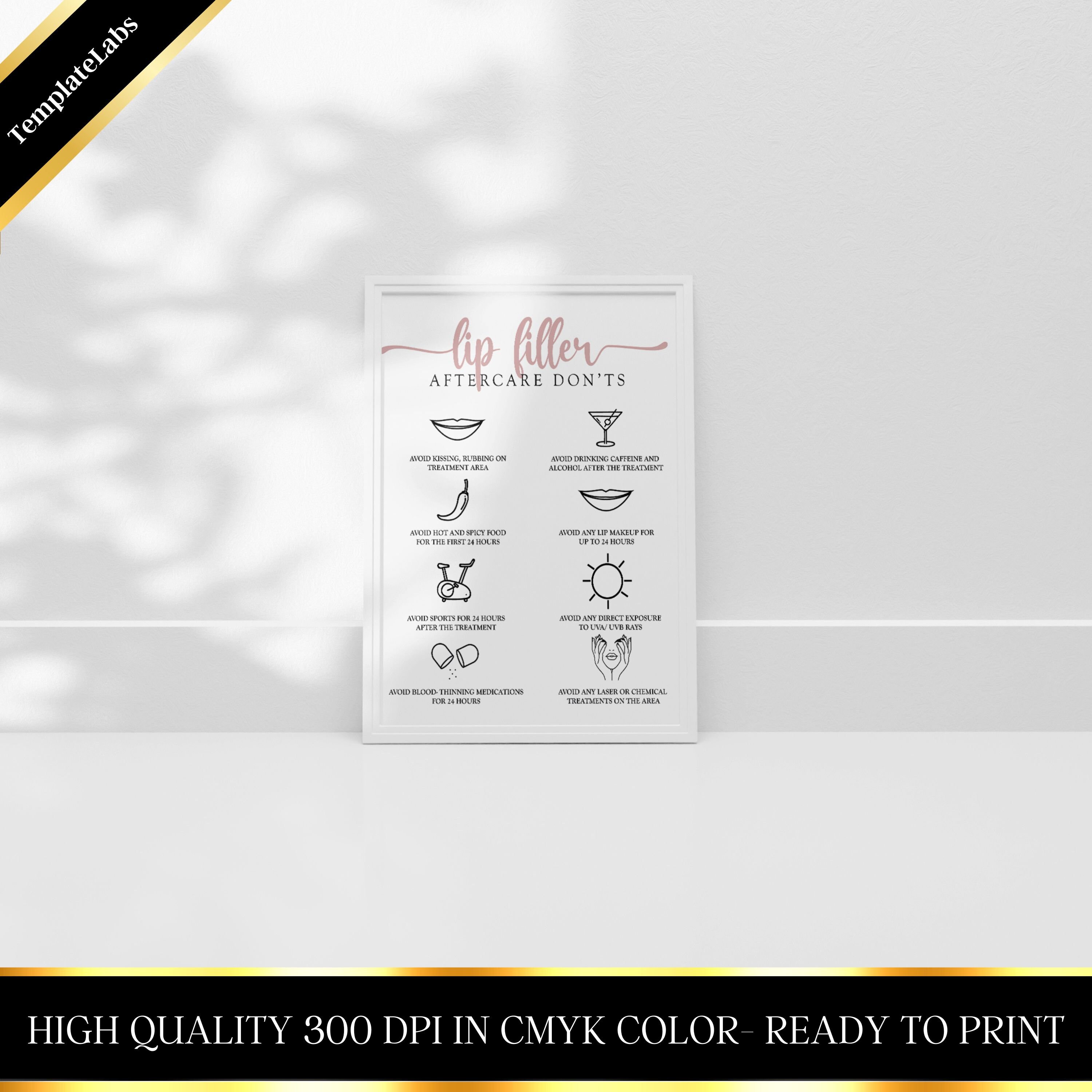 Lip Filler Aftercare Poster Lip Filler Journey Lips Etsy