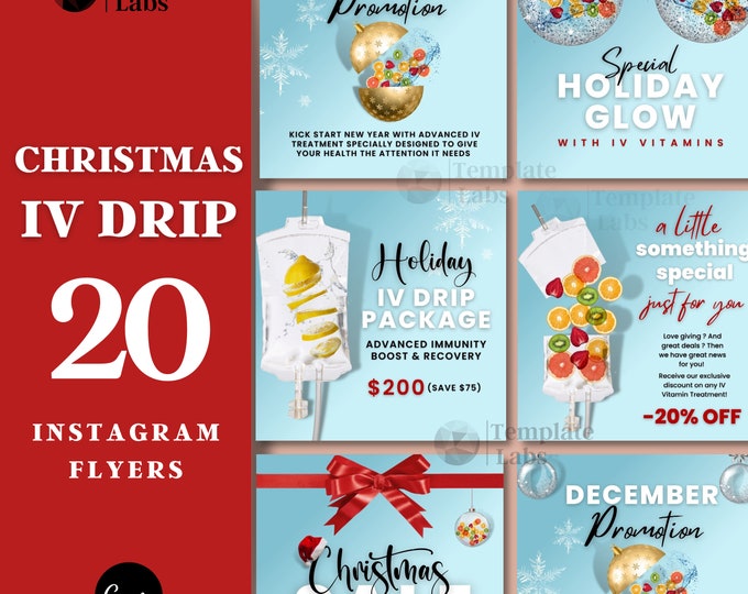 IV Drip Therapy Social Media Canva Template: Instagram Marketing - Etsy ...