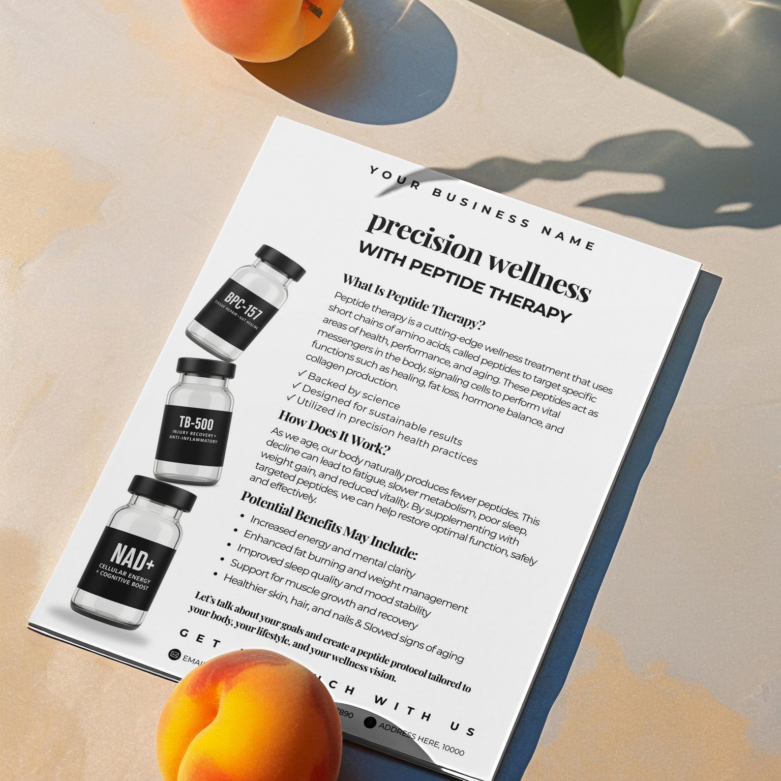 Peptide Printable Marketing Material, Peptides Flyer, Peptide Therapy ...