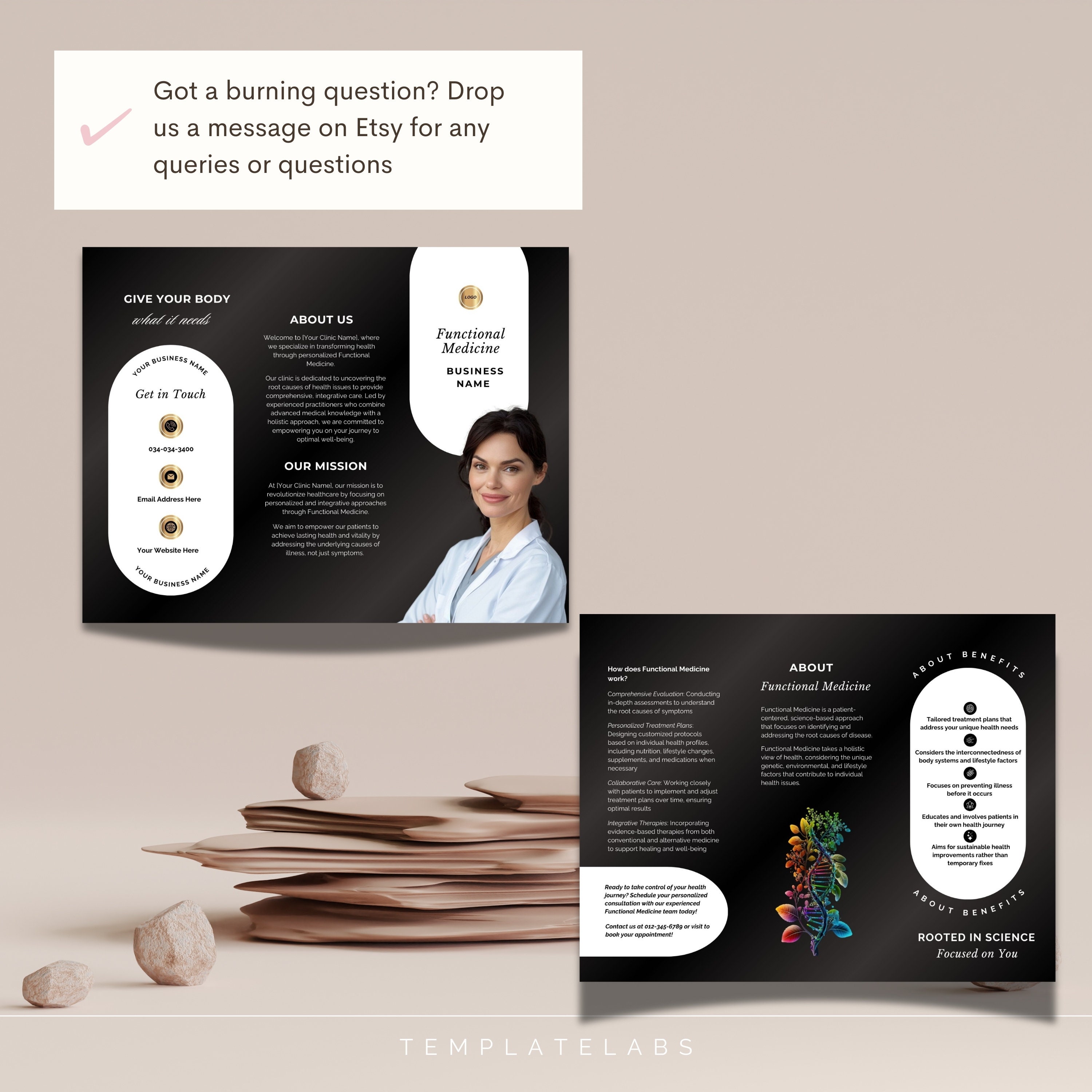 Functional Medicine Brochure, Trifold Brochure Template, Holistic ...