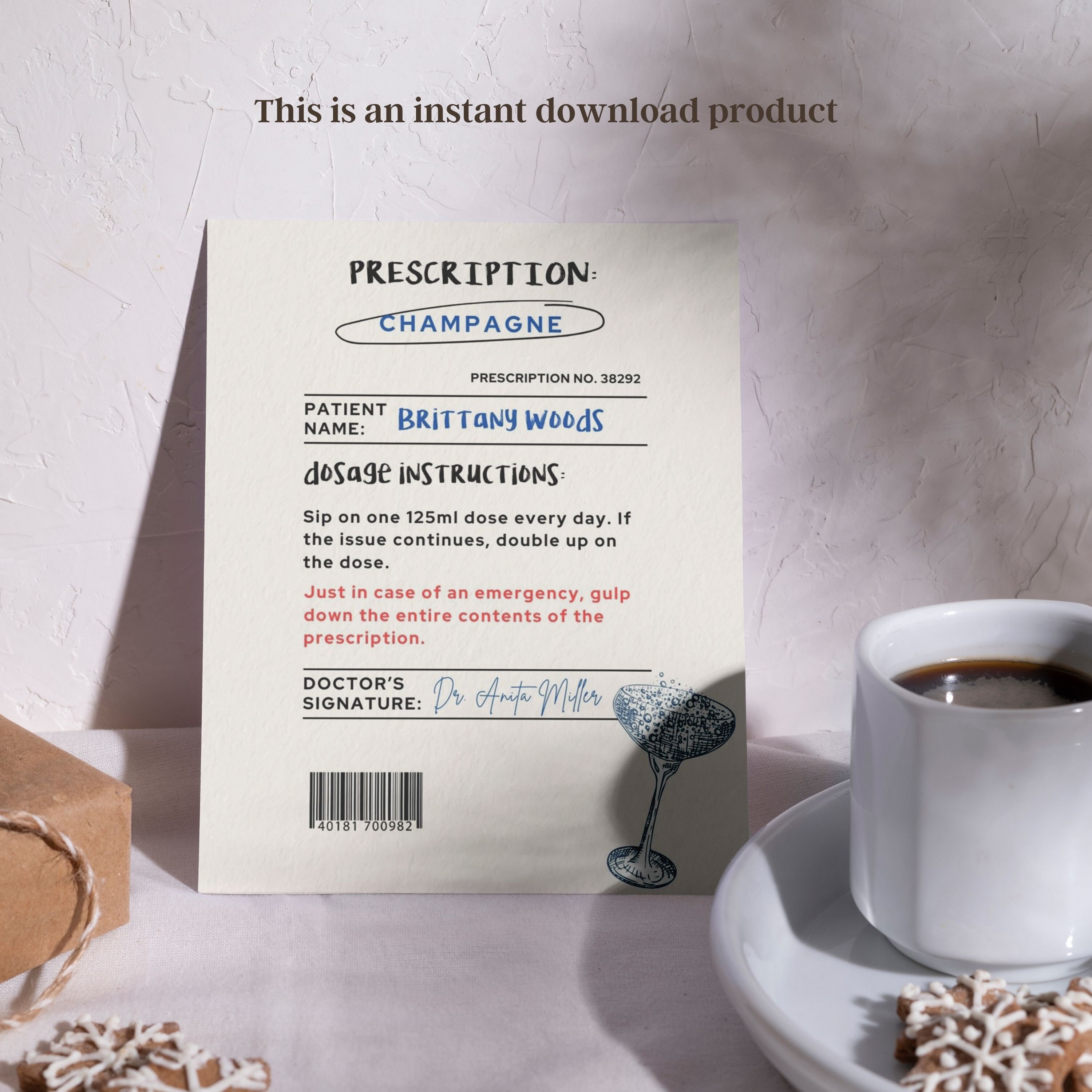 Prescription Label Wine, Prescription Label Template, Funny Christmas ...