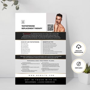 Testosterone Replacement Therapy, TRT Printable Flyer, Hormone Therapy ...
