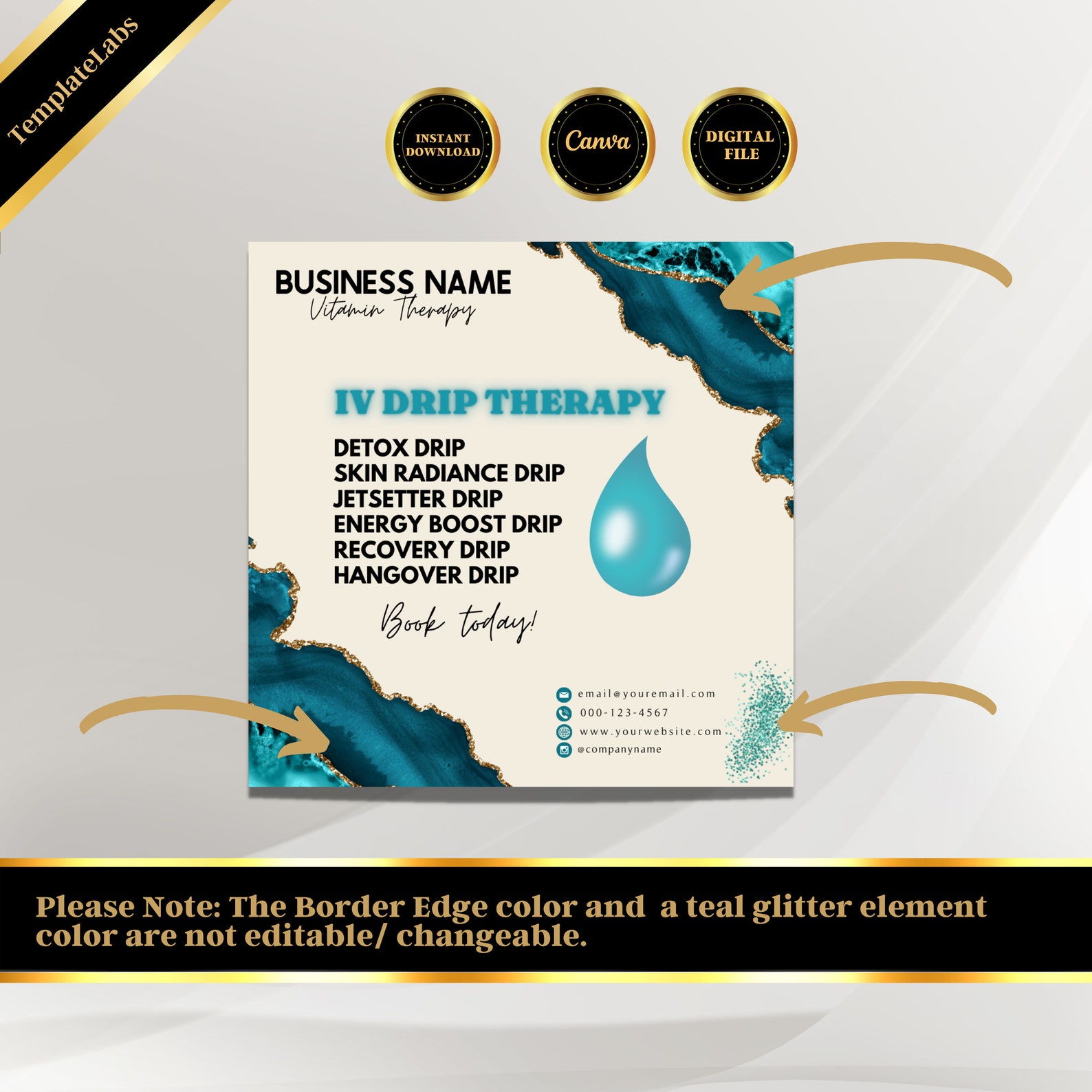 IV Drip Business, IV Therapy Template, Social Media Flyer, IV Hydration ...