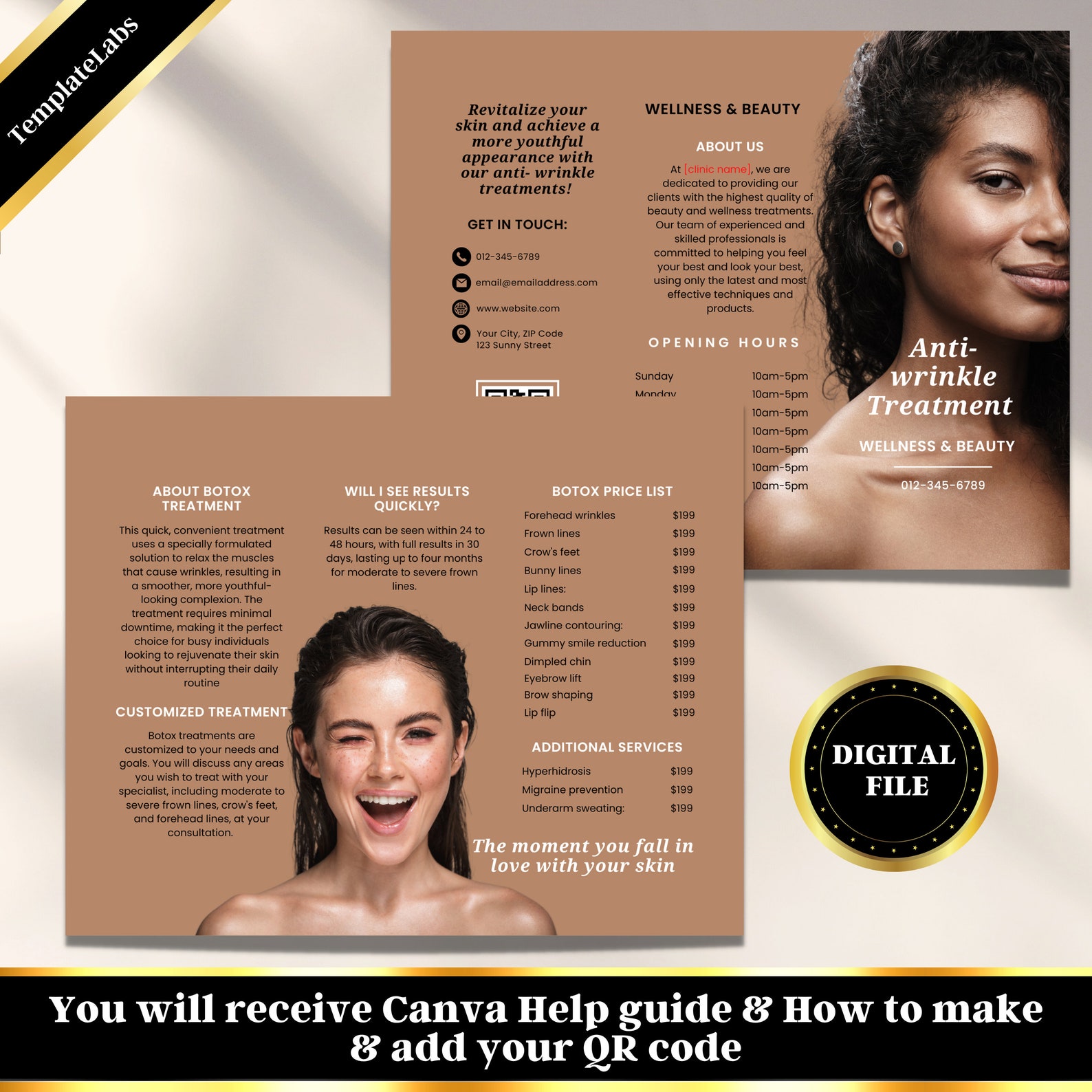 Botox Price List Botox Template Medspa Brochure Tri Fold - Etsy