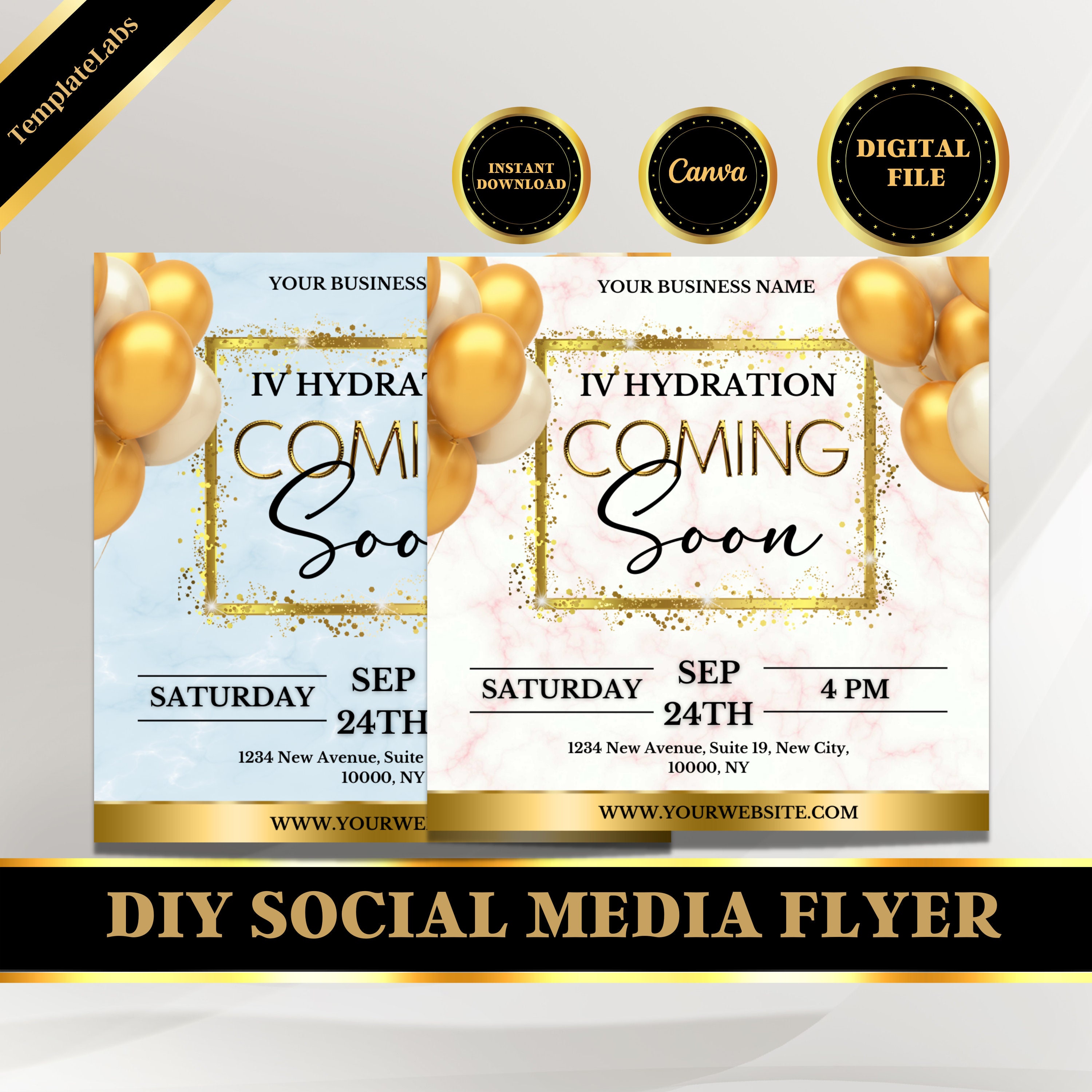 IV Hydration Social Media Template, Coming Soon Flyer, Opening Flyer ...