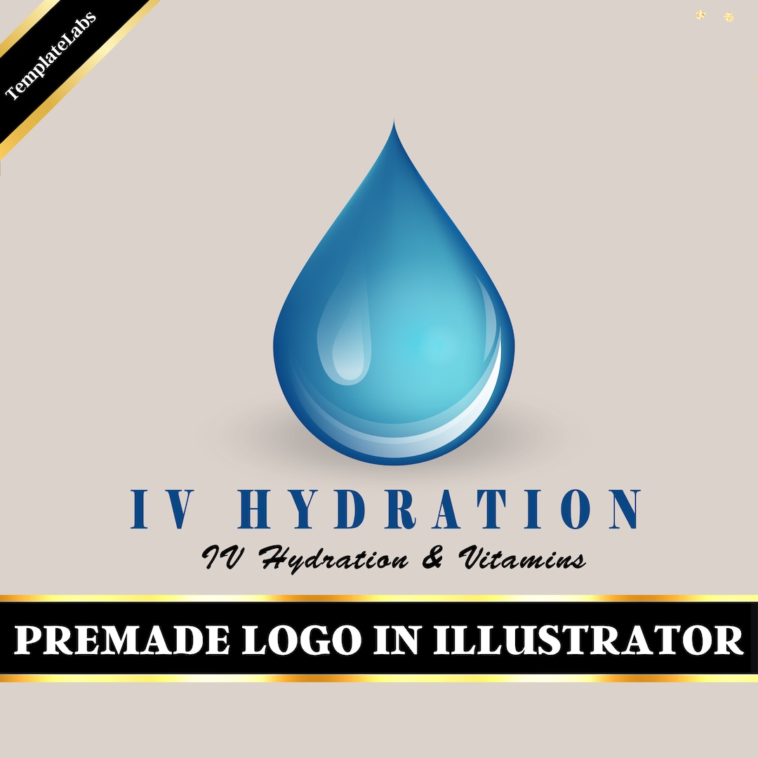 Premade Logo, IV Hydration Logo, IV Therapy Logo, Logo Design Custom ...