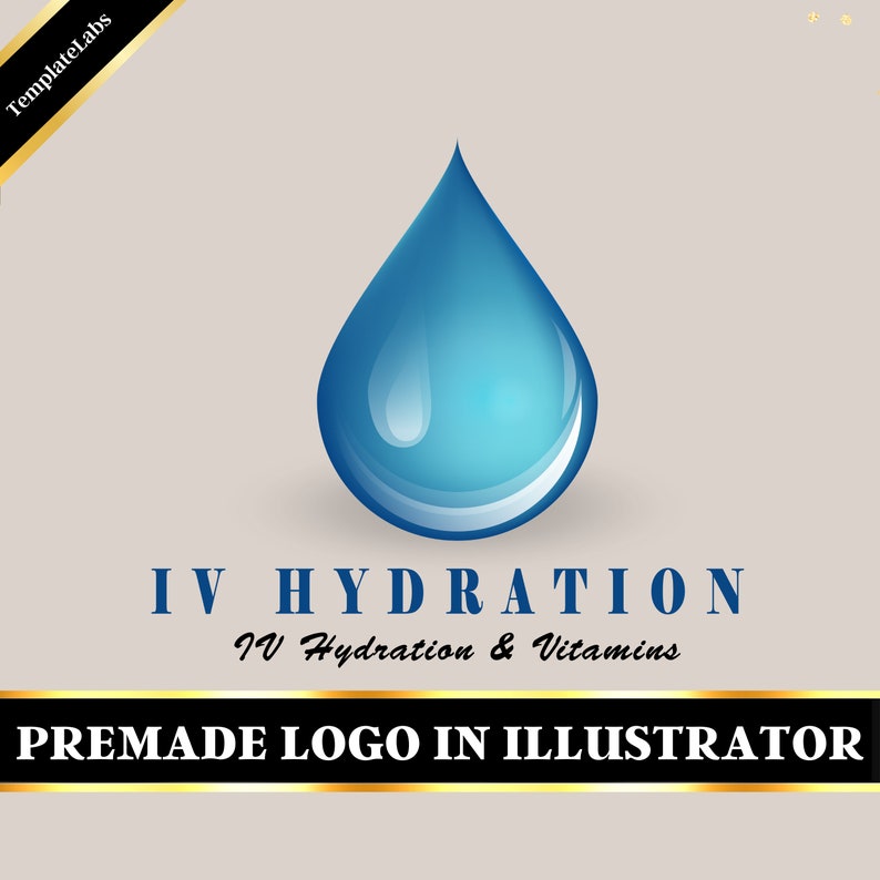 Premade Logo, IV Hydration Logo, IV Therapy Logo, Logo Design Custom ...