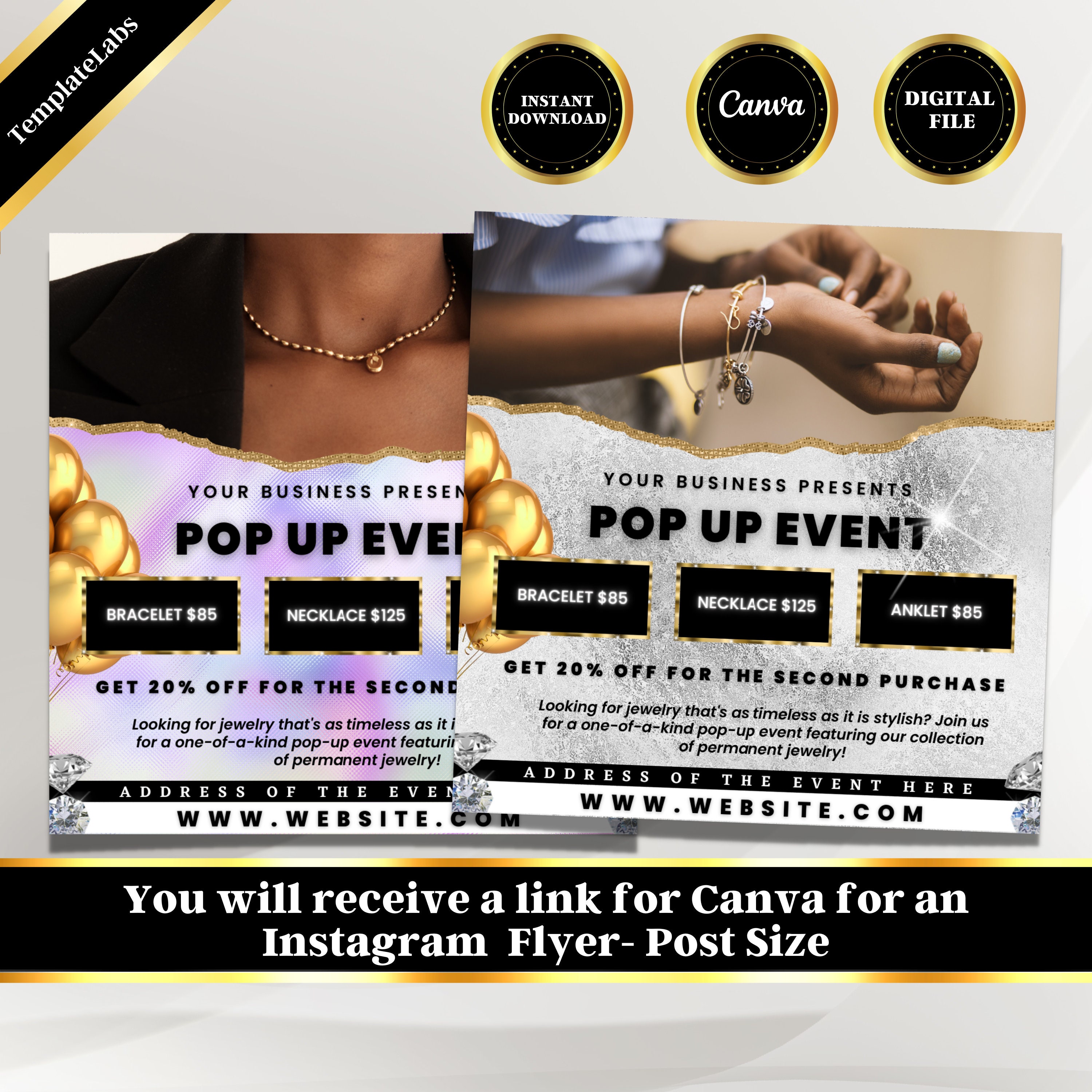 Permanent Jewelry Pop Up Permanent Jewelry Flyer Pop up Shop - Etsy