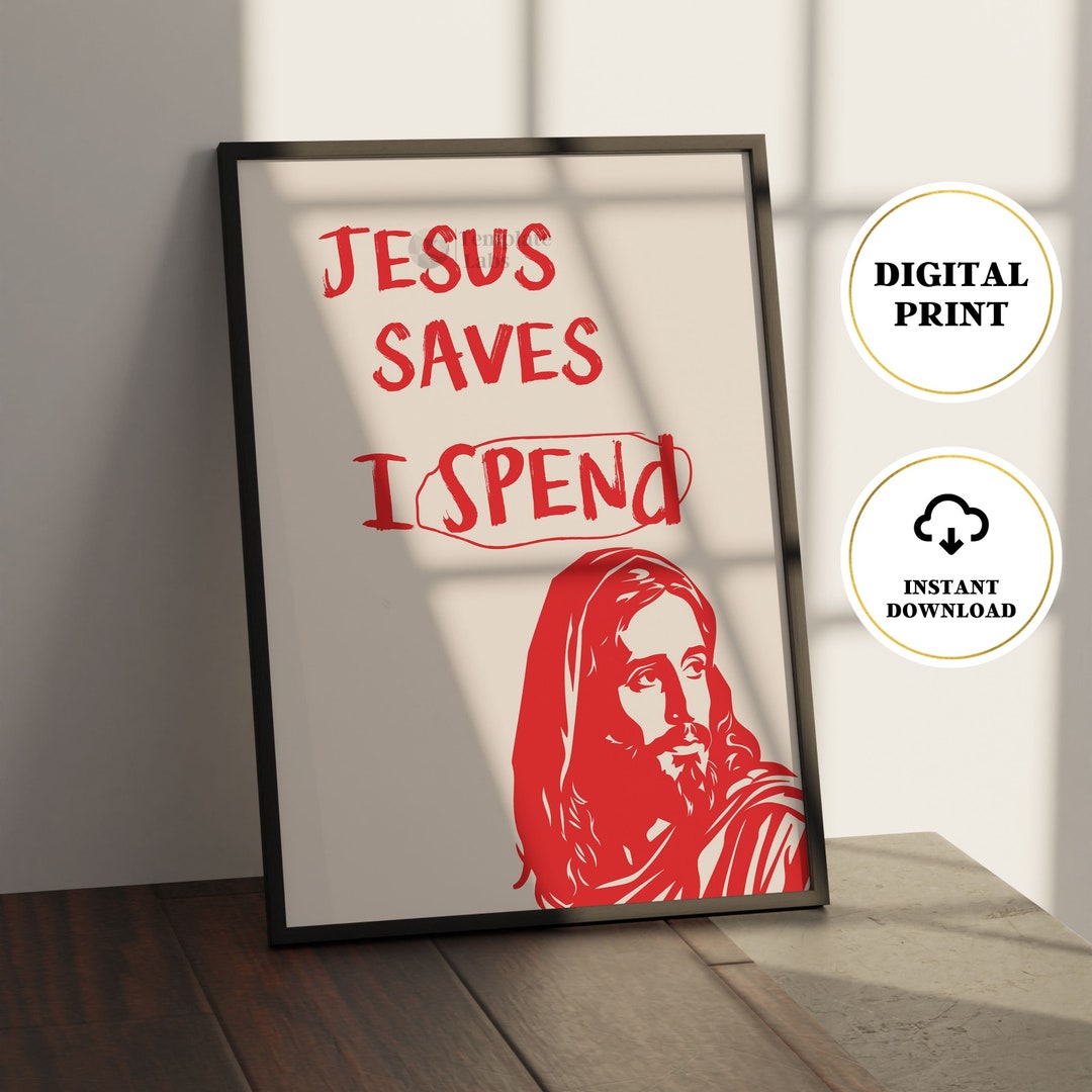 Funny Jesus Poster, Witty Joke Gift, Religious Humor, Funny Christmas ...