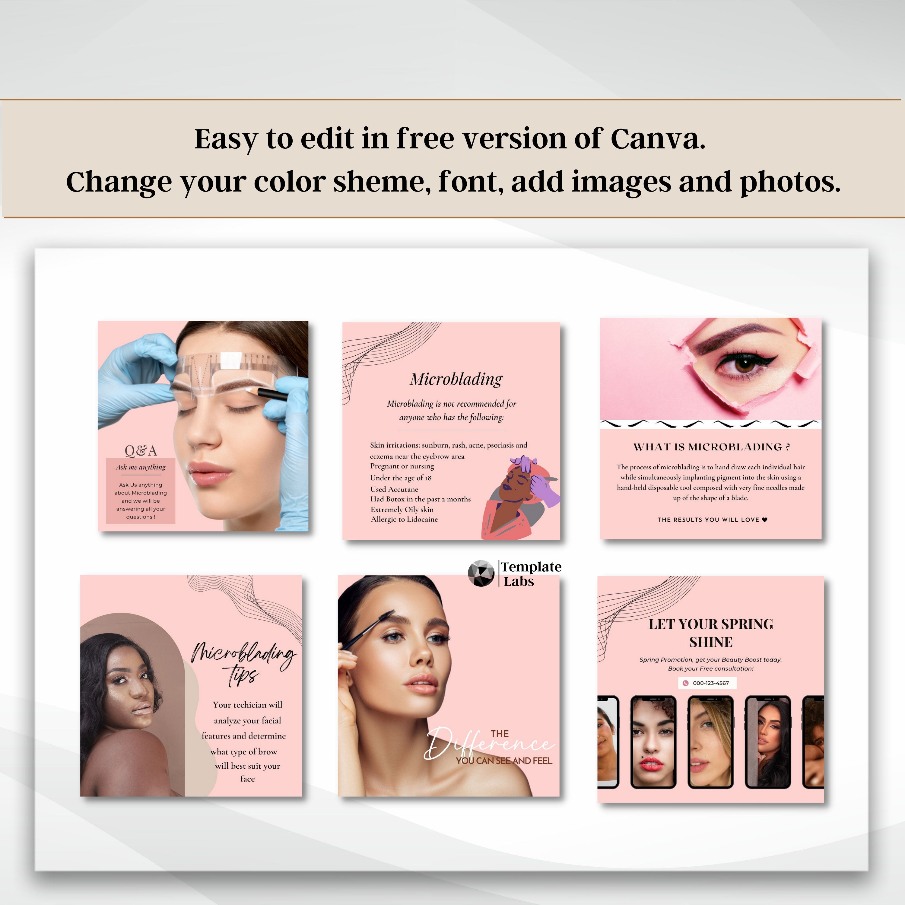Microblading Instagram Post Microblading Flyer Template | Etsy