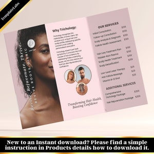 Trichology Brochure, Hair Loss Template, Scalp Treatment, Tri Fold ...