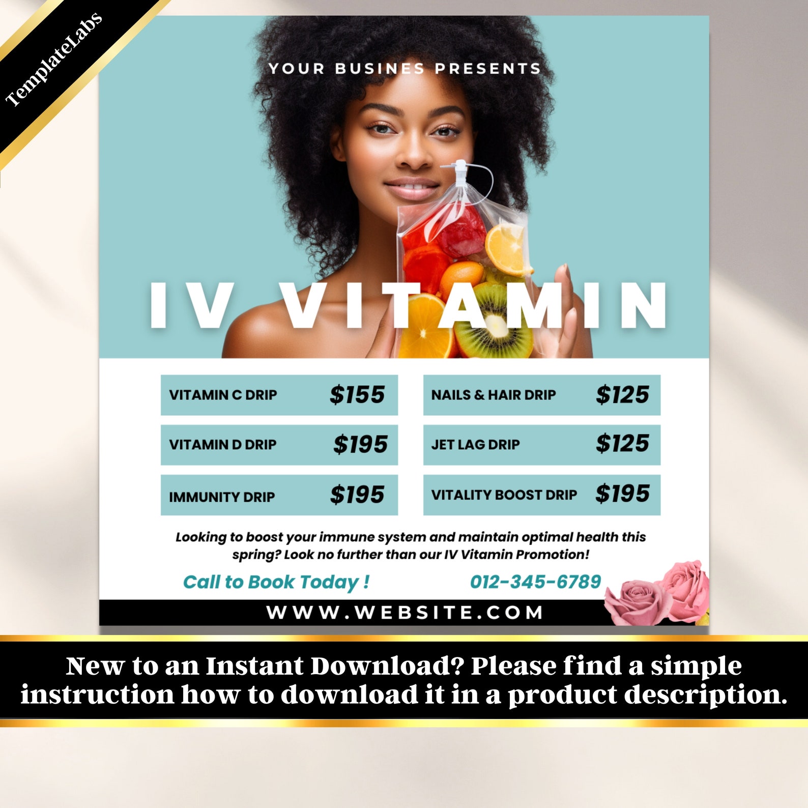 IV Therapy Instagram, IV Drip Template, Iv Drip Flyer, Spring Sale ...