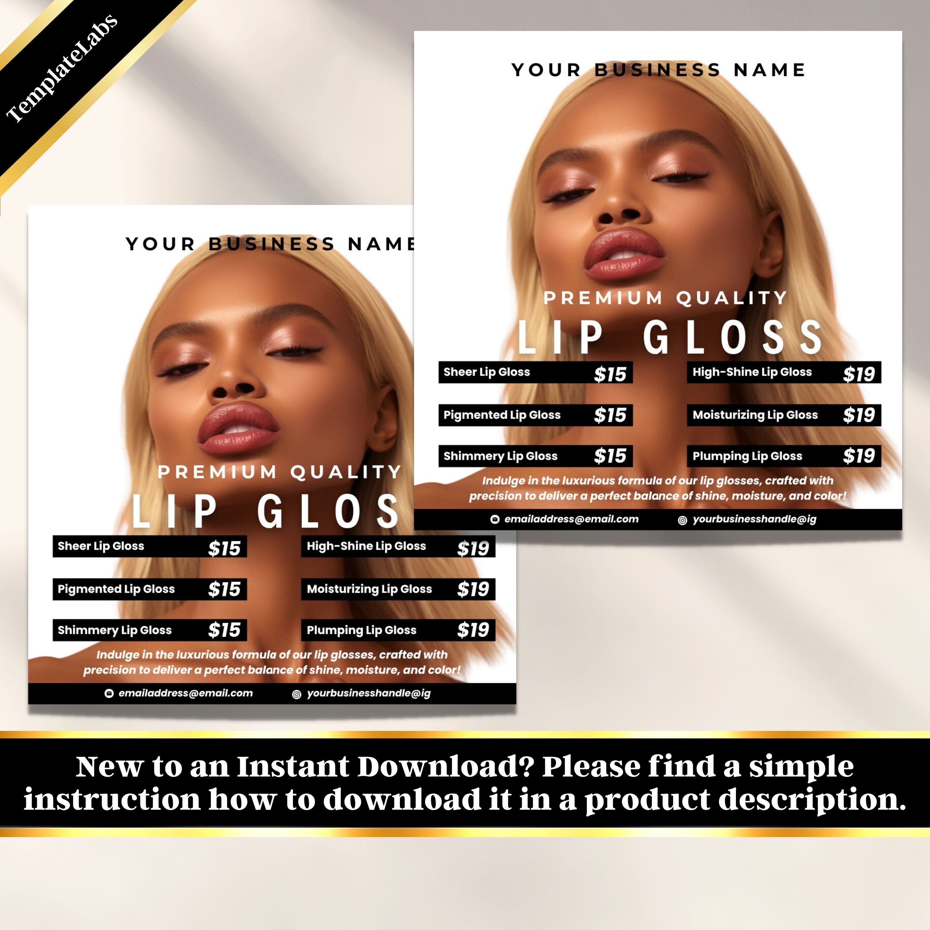 Lip Gloss Flyer, Lip Gloss Template, Lip Gloss Business, E Flyer, Social Media Flyer, Instagram ...