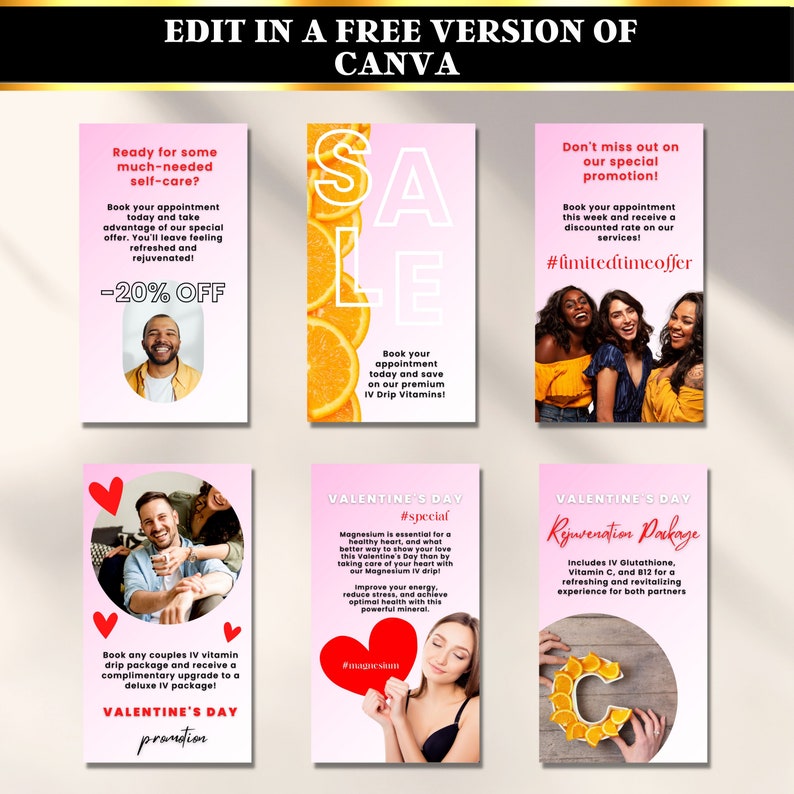 IV Drip Flyers IV Hydration Template Valentines Day Flyer - Etsy