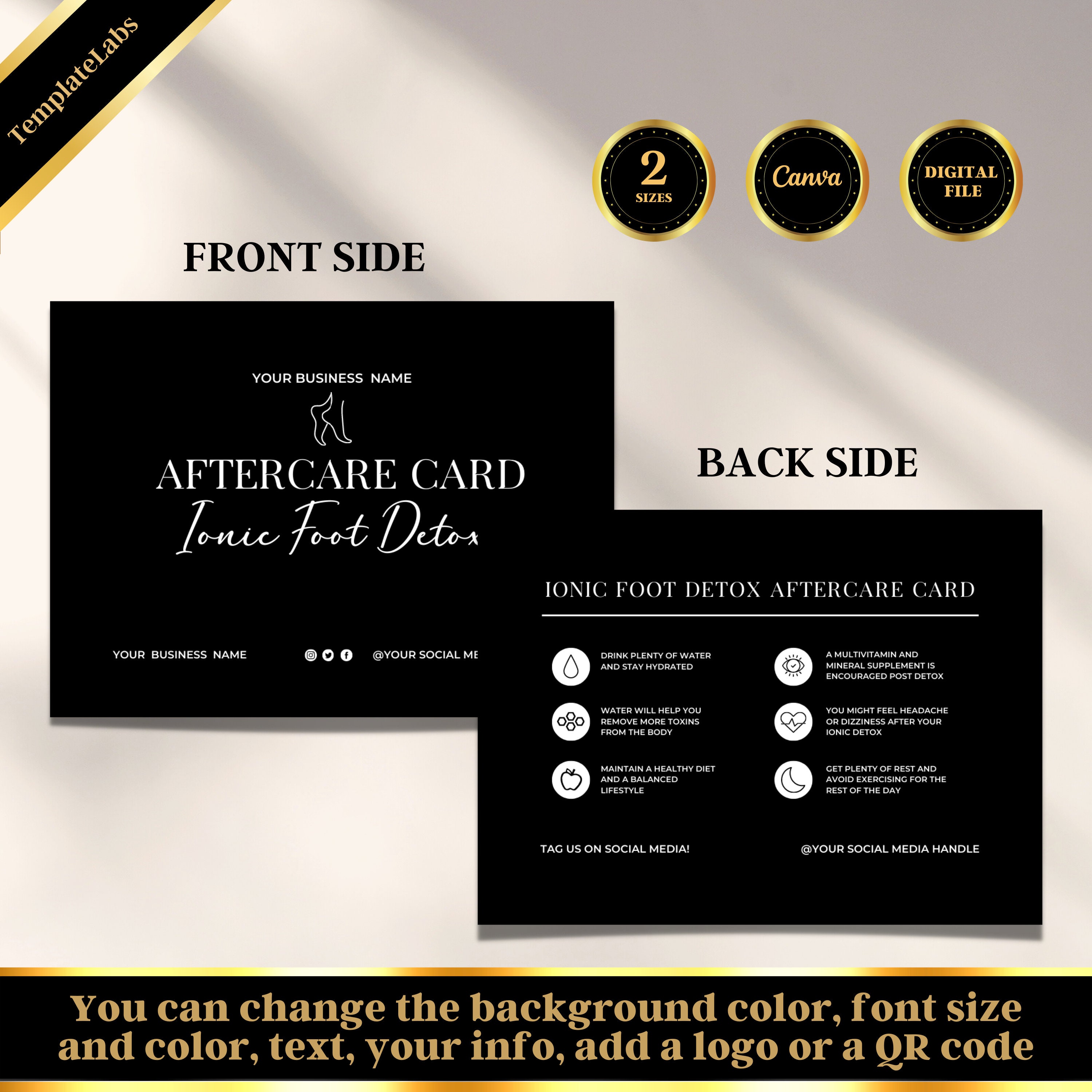 Ionic Foot Detox, Foot Detox Aftercare, Printable Aftercare Card ...