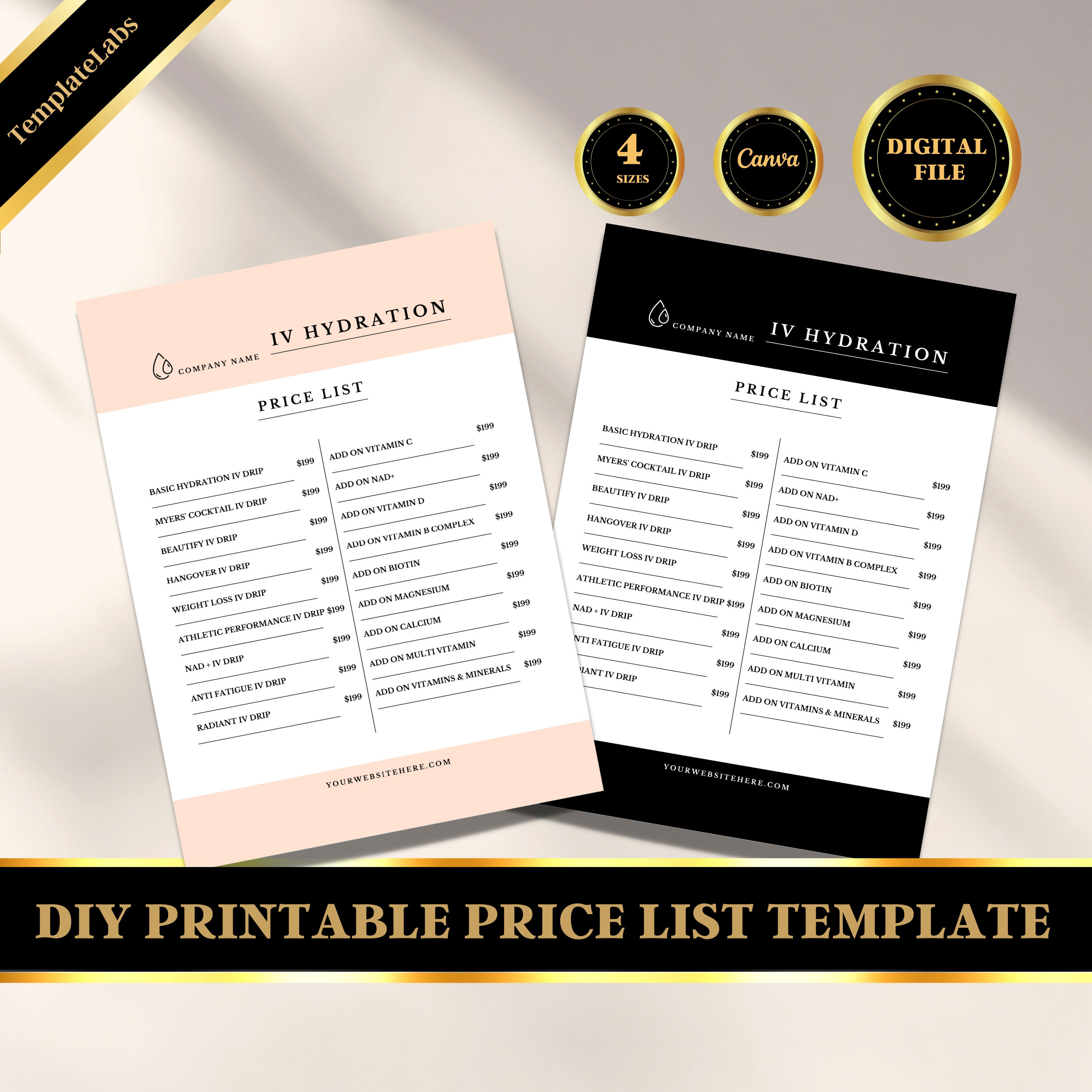 IV Hydration Template IV Canva Template Iv Therapy Menu Iv - Etsy UK