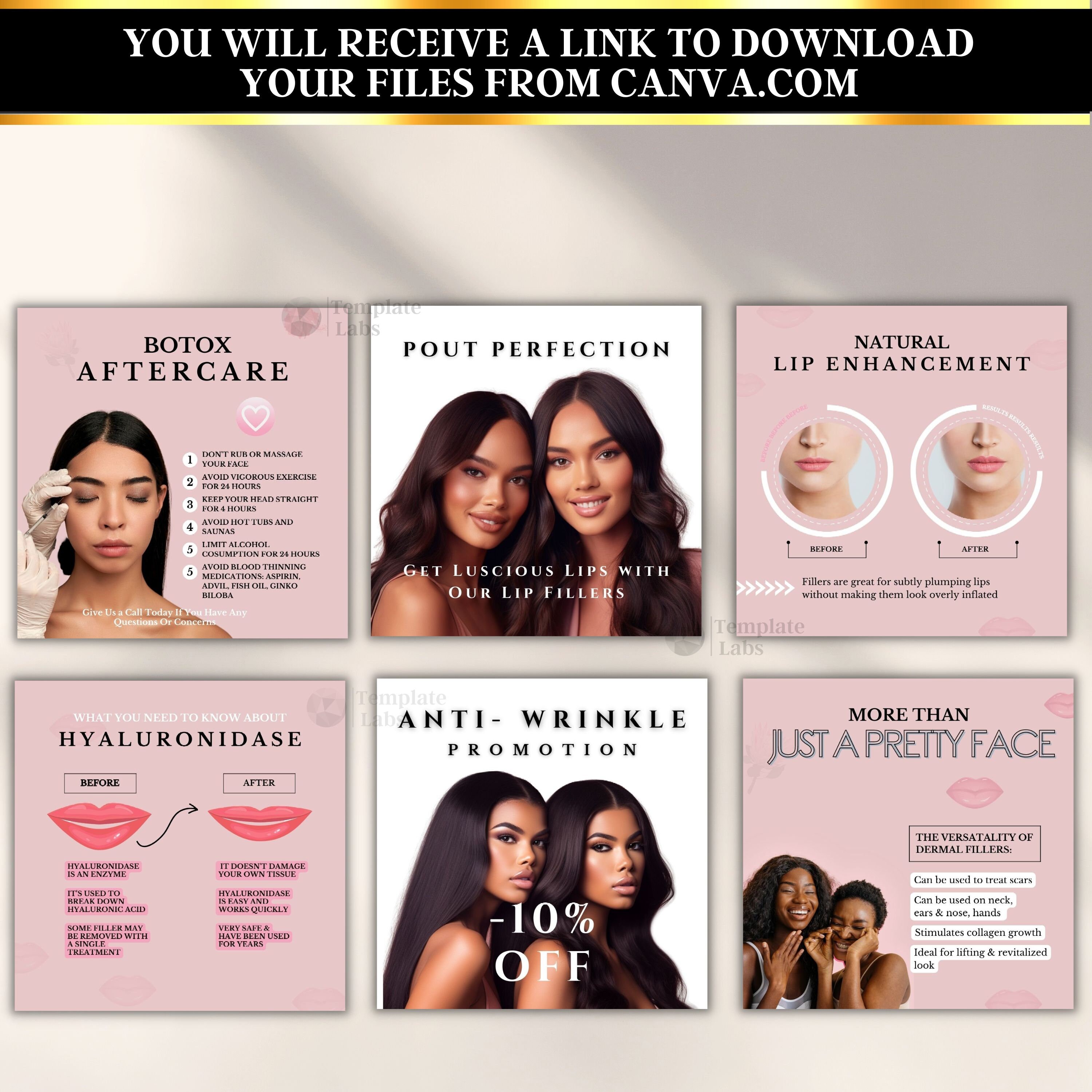Botox and Filler Instagram Posts, Botox Instagram, Medspa Template for ...
