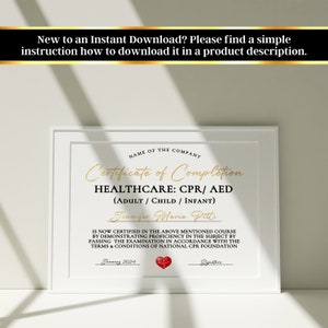 CPR Certificate, Cpr Training Certificate, Editable Certificate of ...