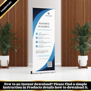 IV Hydration Retractable Banner, Roll up Banner Template, Event Banner ...