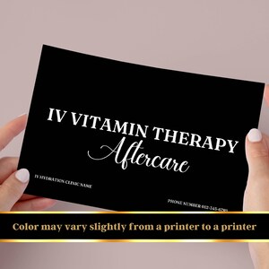 IV Hydration Printable, IV Therapy Template, Aftercare Card, Printable ...