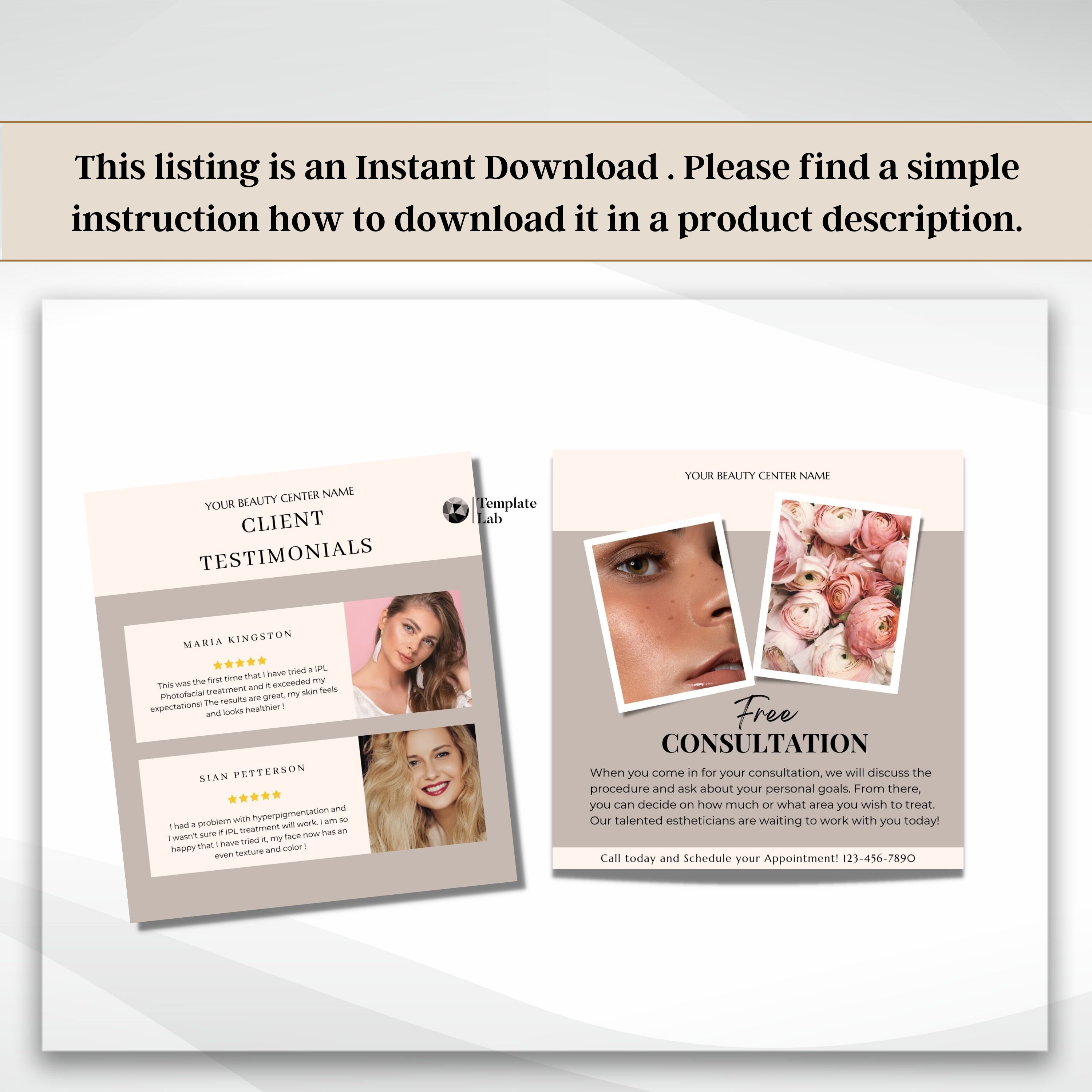 IPL Facial Facial Template Facial Flyer IPL Facial | Etsy