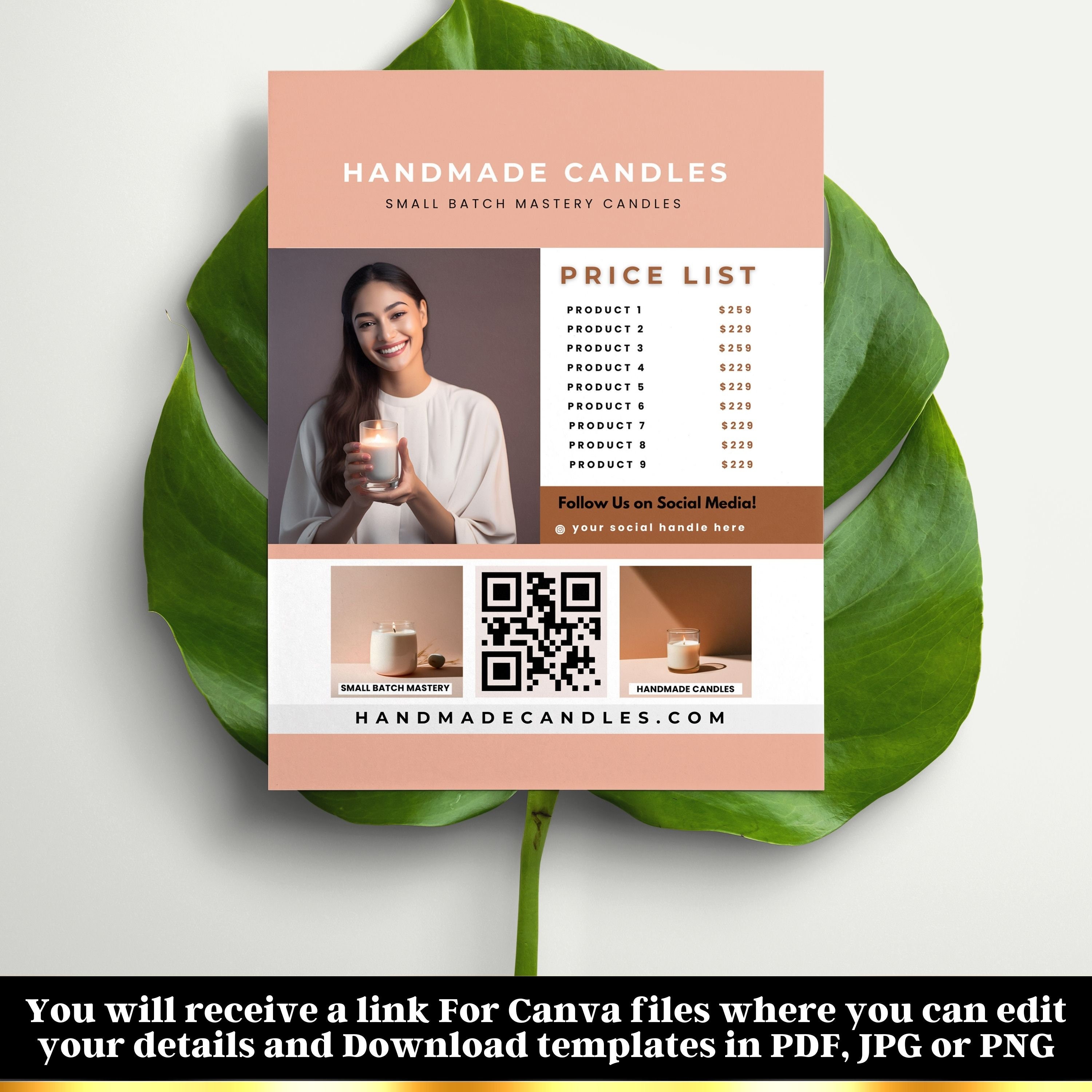Candle Price List Candle Printable Editable Price List - Etsy