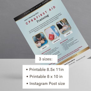 CPR Training Flyer, CPR Flyer, Cpr Template, Cpr First Aid and ...