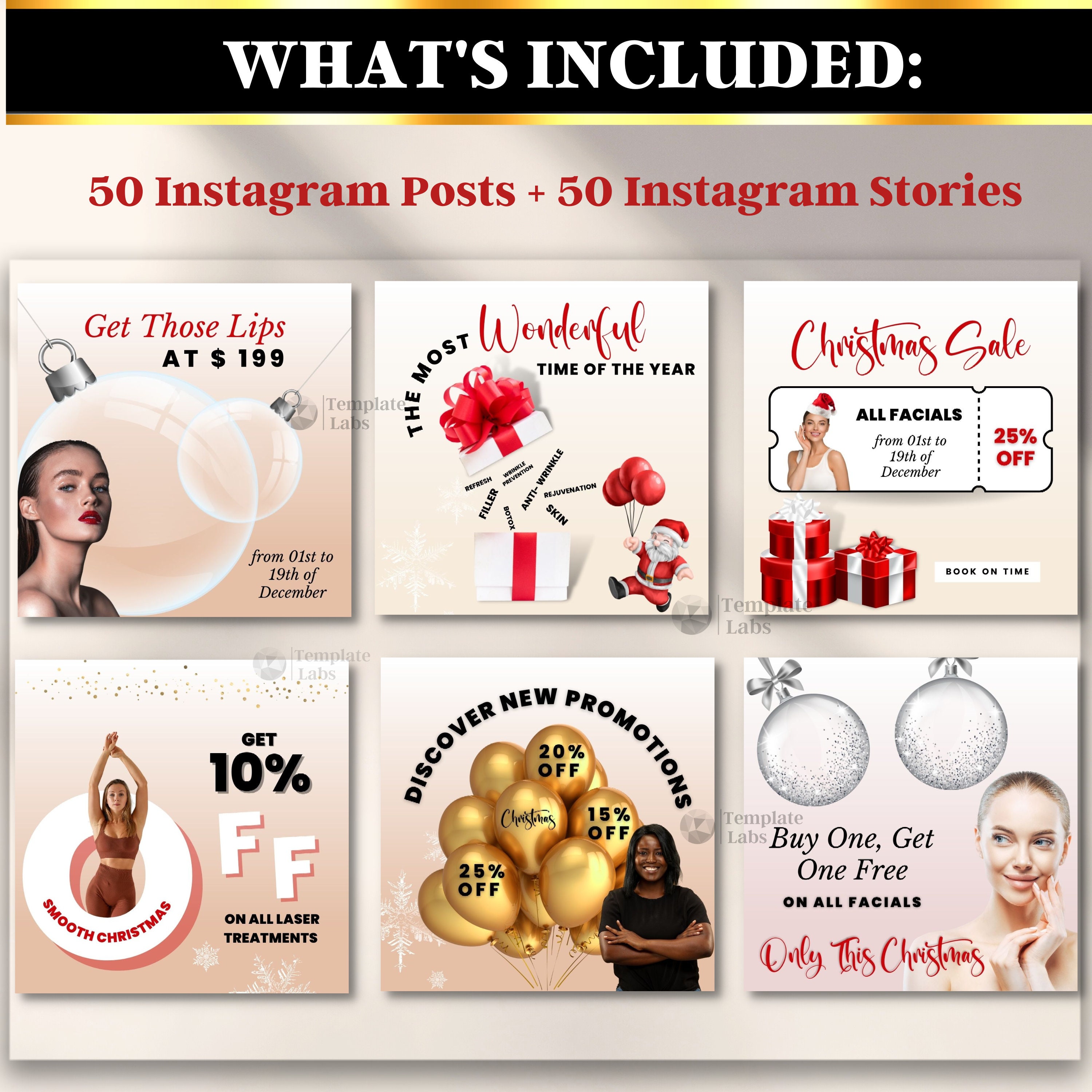 Medspa Christmas, Botox Christmas, Christmas Instagram Template, Body ...