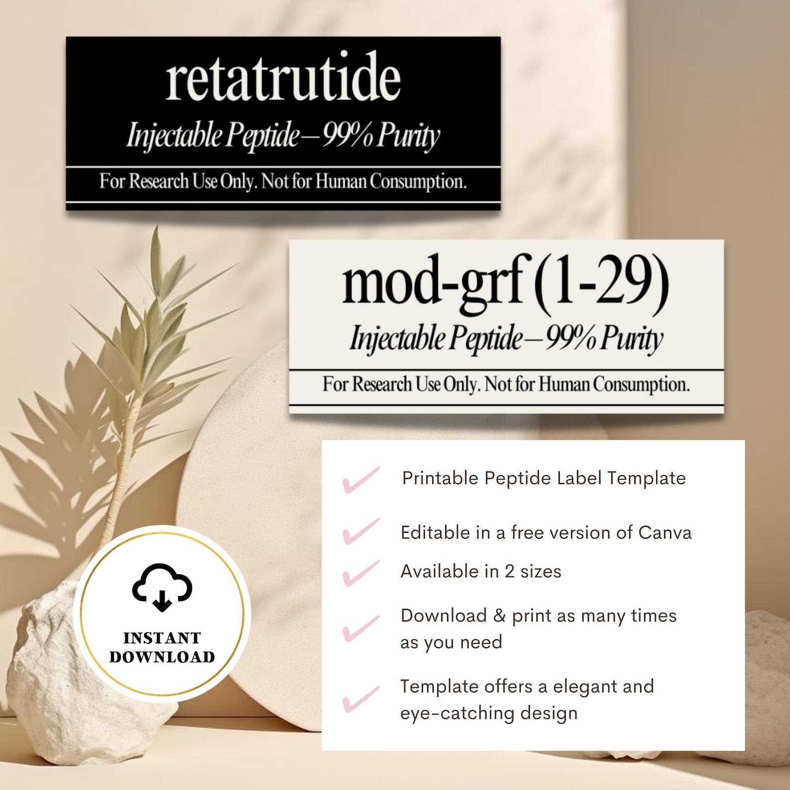 Pep Label Template, Pep Labels Canva, Printable Label, Niimbot Labels ...