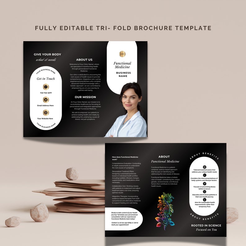 Functional Medicine Brochure, Trifold Brochure Template, Holistic ...